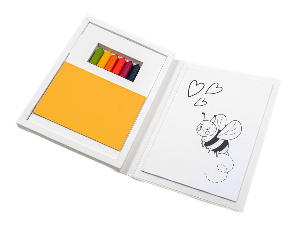Medenka Beeswax Crayons Creative Set (6 colors) + colouring books ...